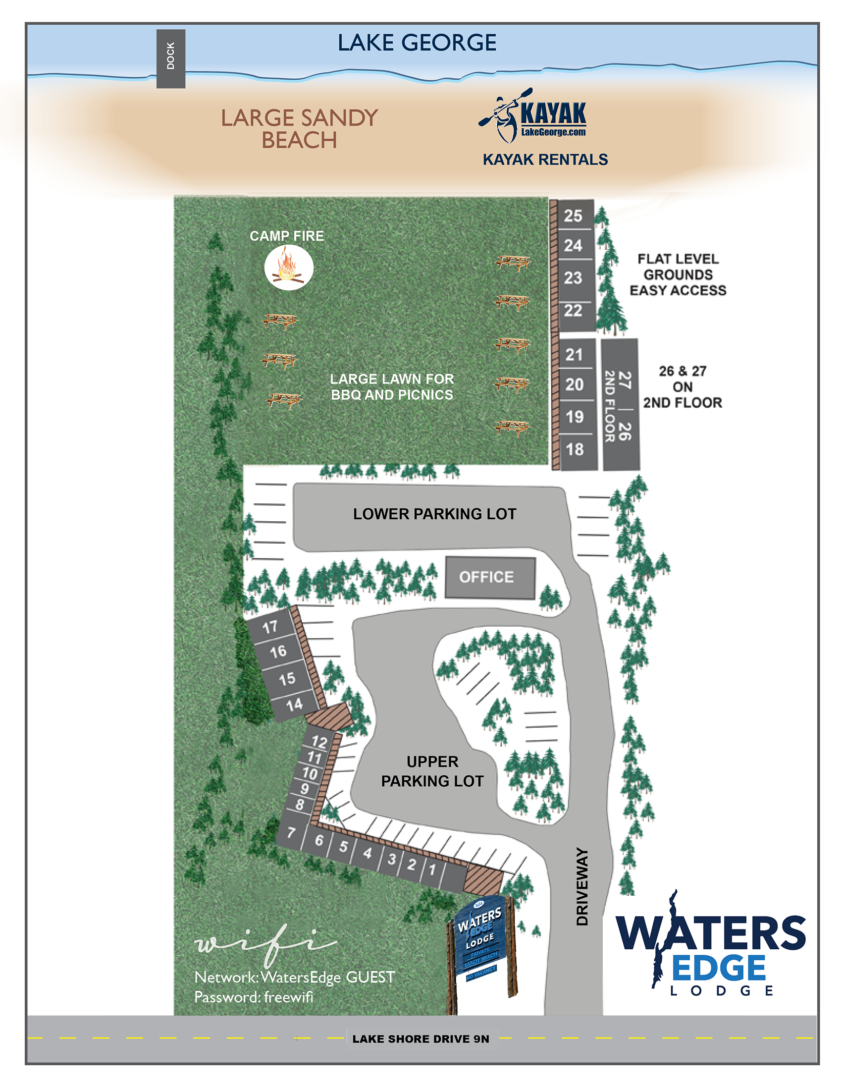 Property Map - Waters Edge Lodge